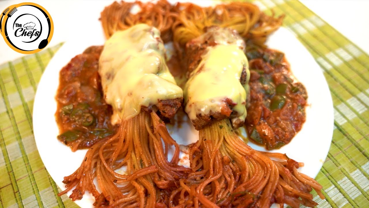 Wrap The Spaghetti In Ground Beef || SPAGHETTI Wrapped in Minced Meat ...