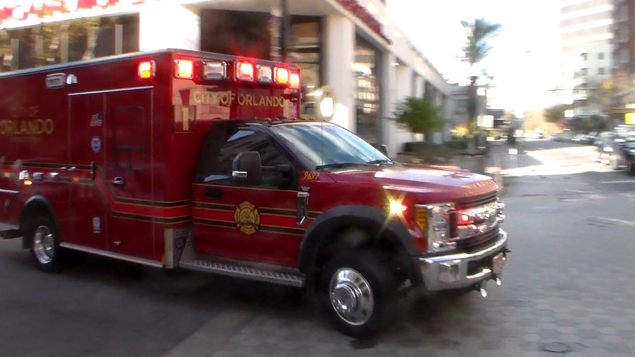 Orlando Fire Department Engine 1 and Rescue 1 Responding - YouTube