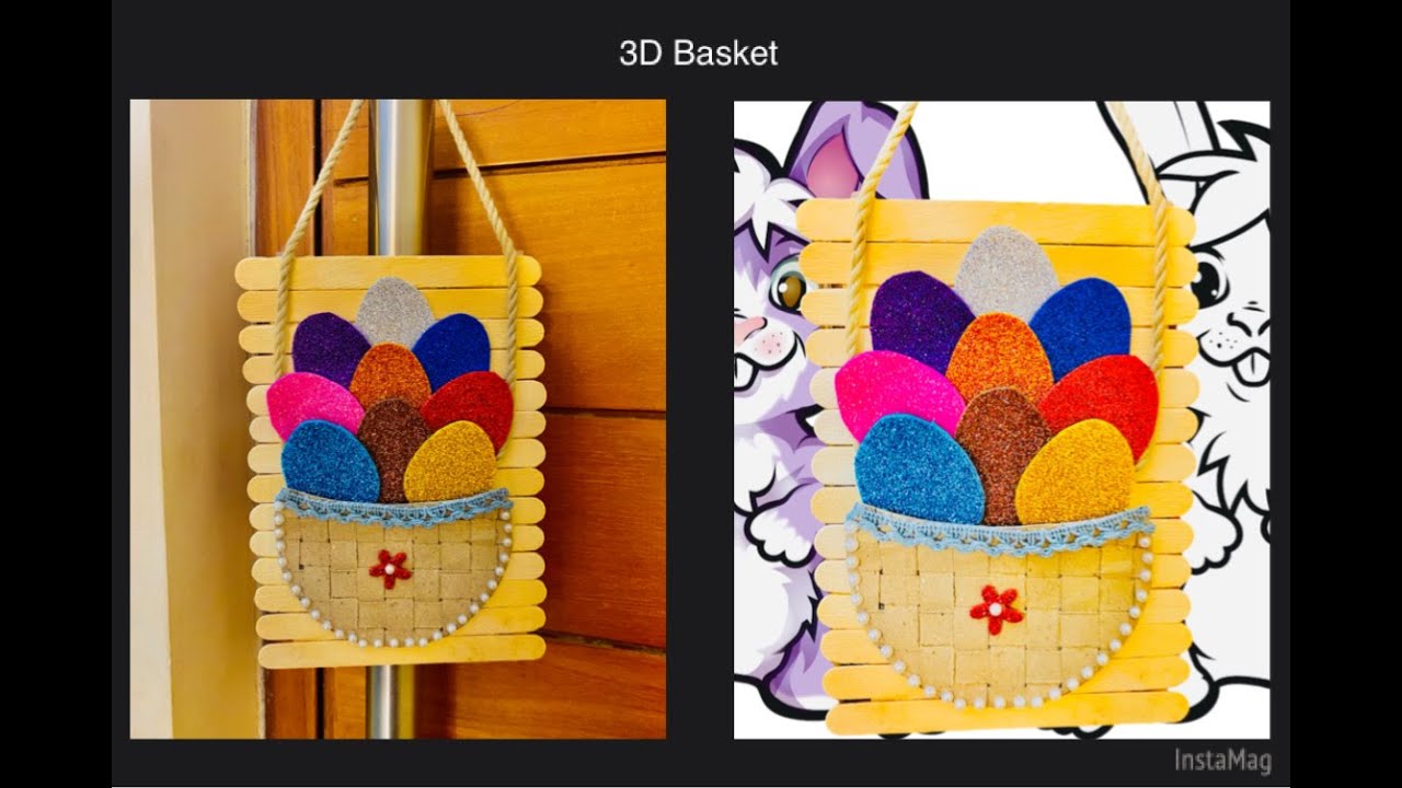 3D Easter Egg Basket | #wallmate | Foam sheet craft ideas wall hanging ...