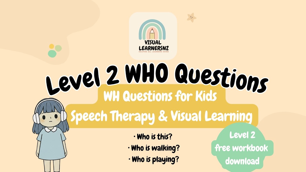 WH Questions for Kids Level 2 WHO Questions Speech Therapy & Visual ...