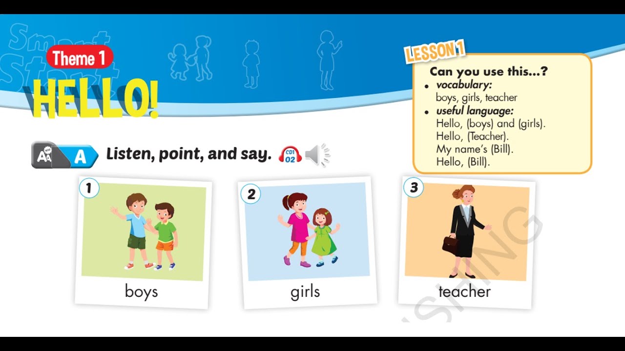 Smart Start 1 Unit 1 Lesson 1 Hello! - YouTube