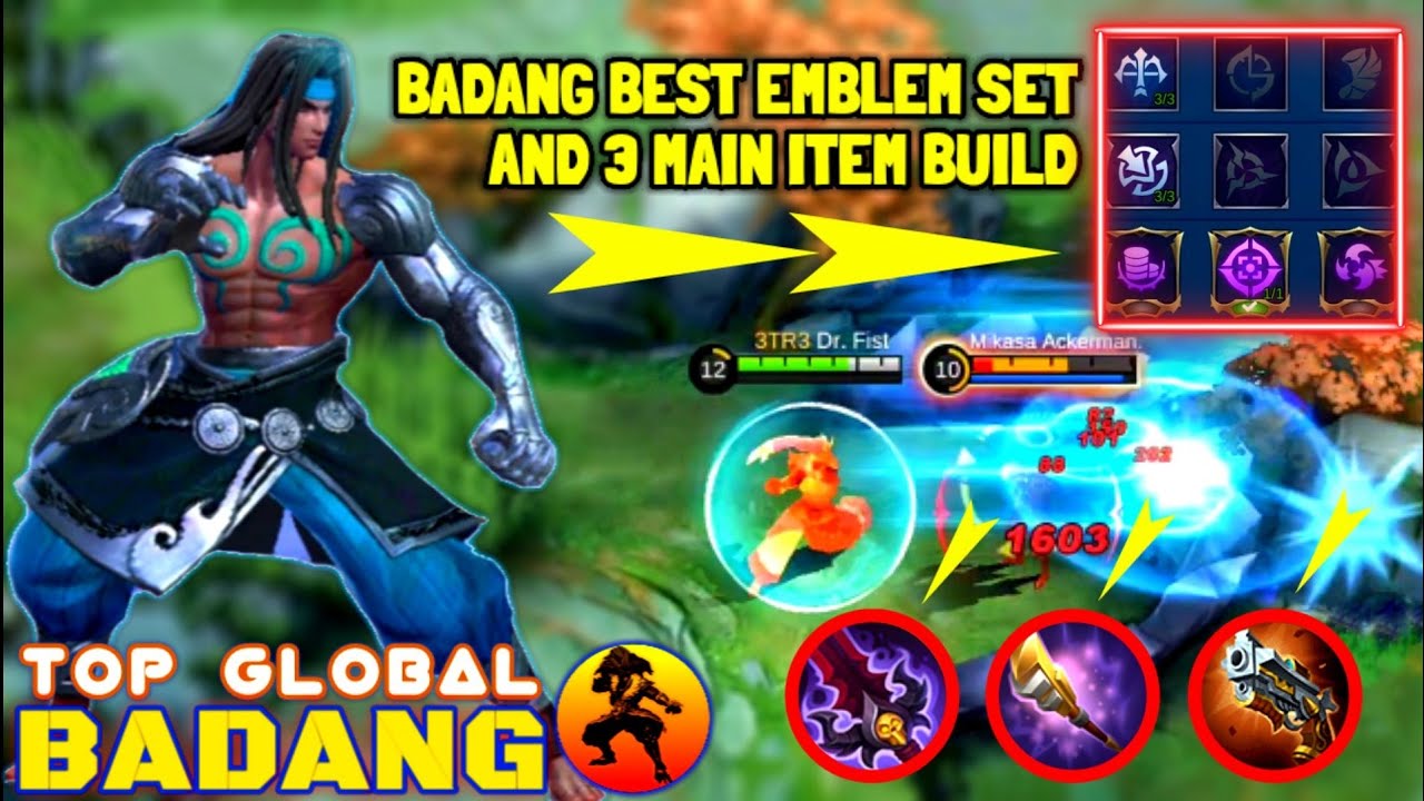 BADANG BEST EMBLEM SET AND 3 MAIN ITEM BUILD | #B239 | MLBB - YouTube