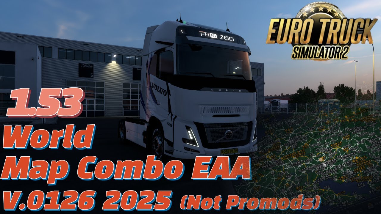 ETS2 WORLD MAP COMBO V.0126 EAA!! 추가! (NOT Promods) 지도모드 - YouTube