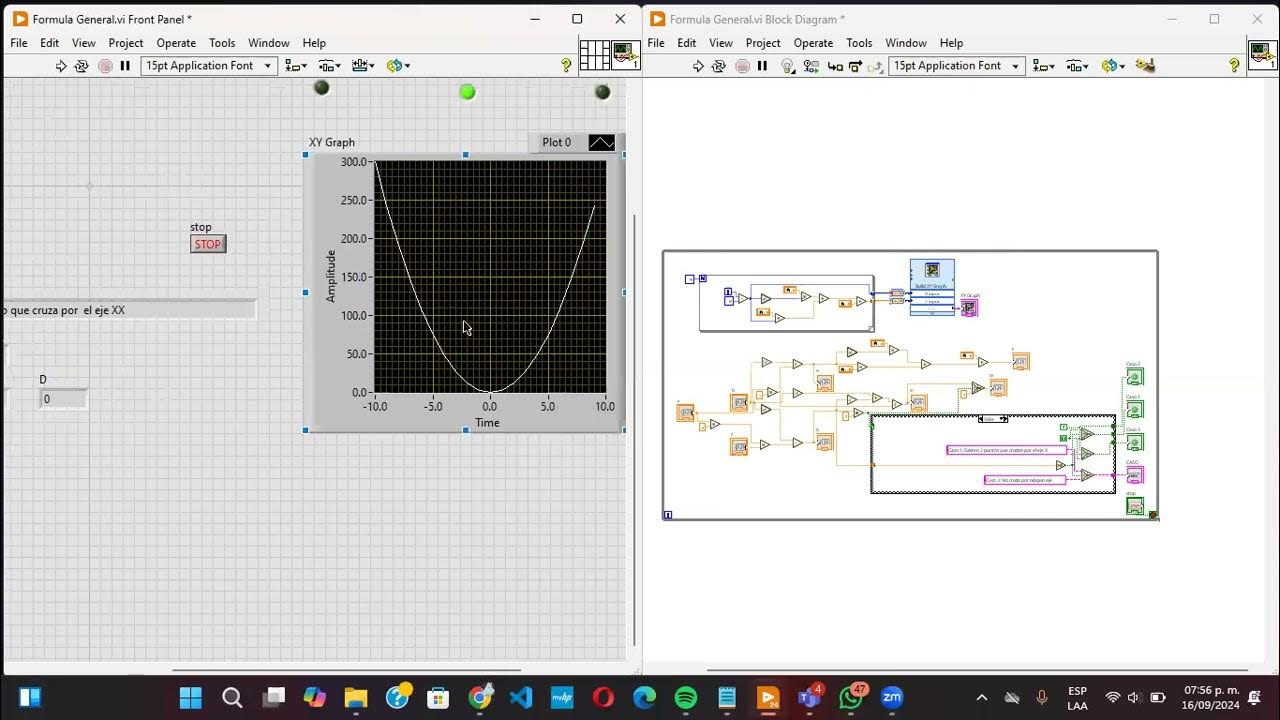 Formula general y gráfica en labview. - YouTube