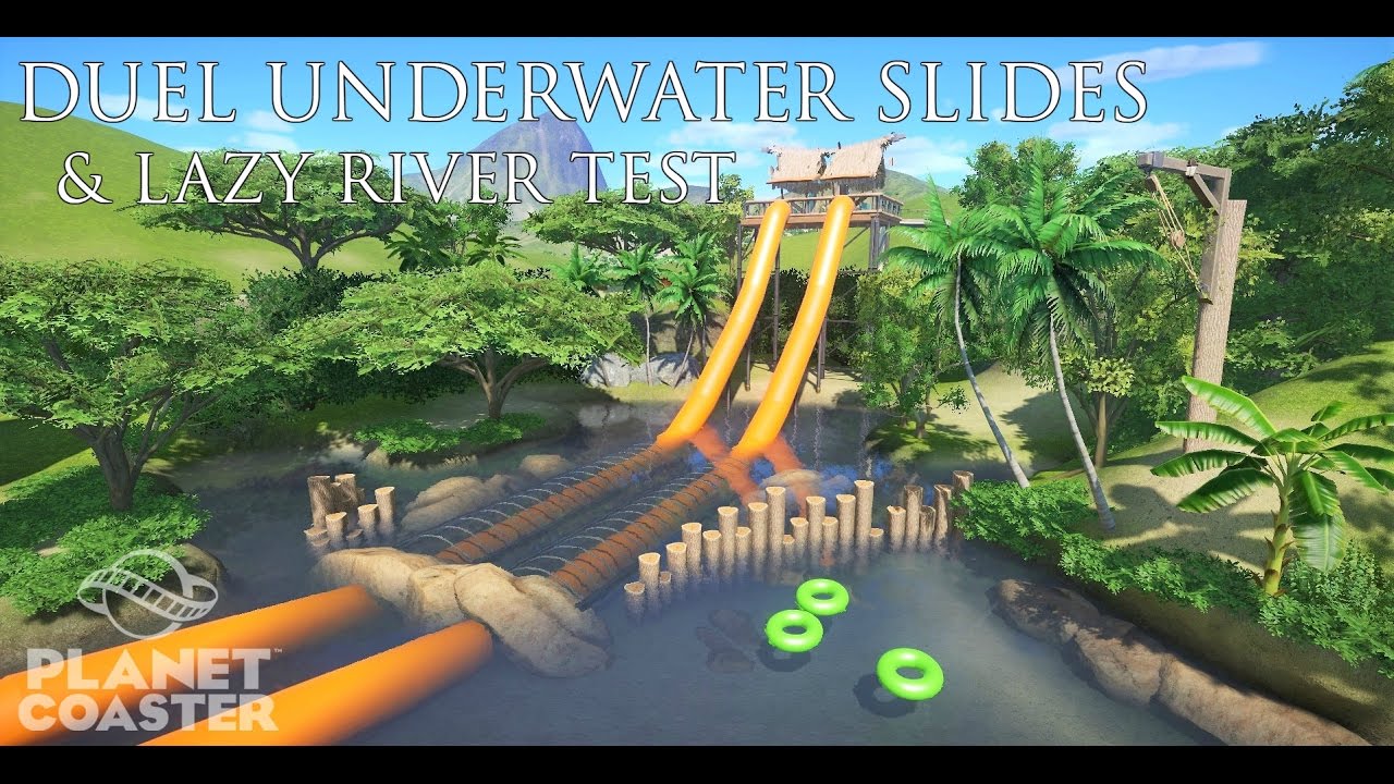 Planet Coaster Duel Underwater Slides & Lagoon - YouTube