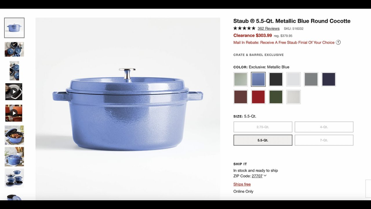 Staub Cast Iron Sale/ Crate and Barrel | Cookware and Kitchen ...