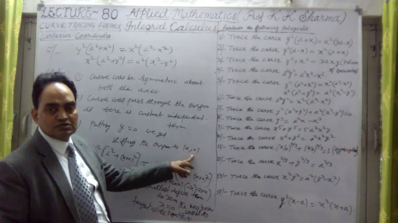 INTEGRAL CALCULUS FURTHER CURVE TRACING CARTESIAN CO ORDINATES LECTURE ...