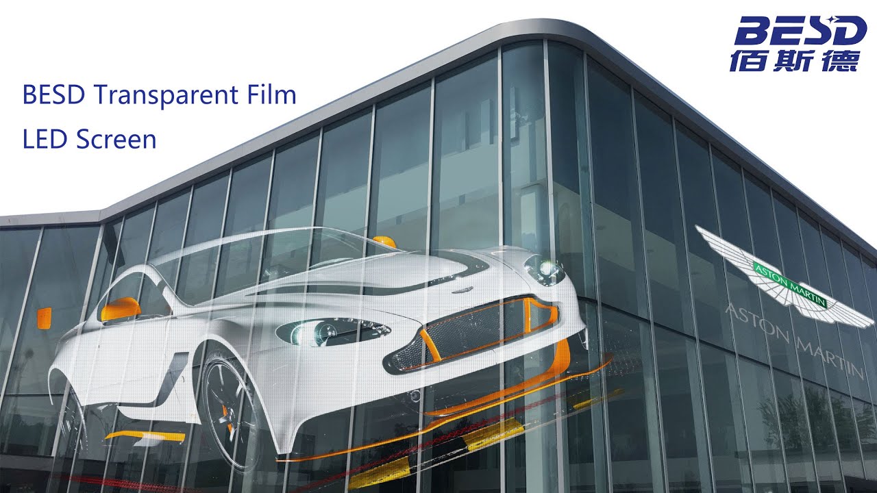 BESD Transparent Film LED Screen - YouTube
