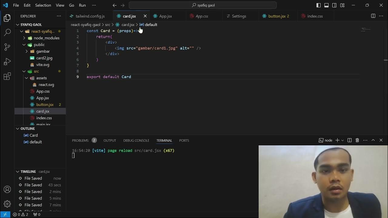 CARA MEMBUAT CONTOH COMPONENT DAN PROPS - YouTube