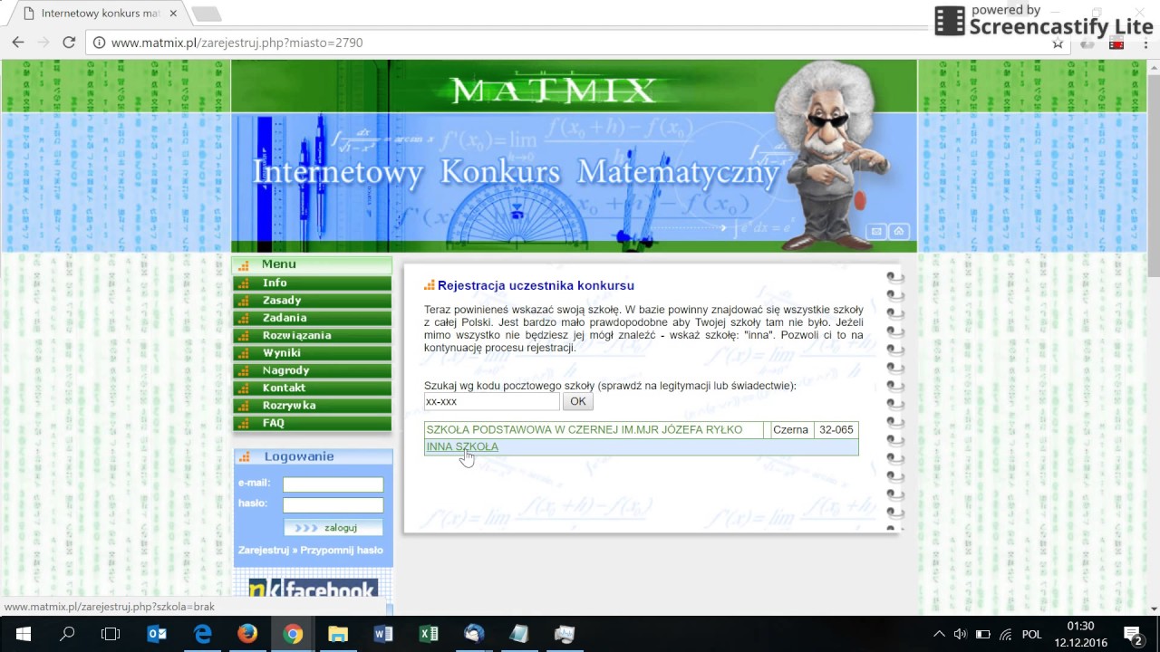 Rejestracja w Matmix - YouTube