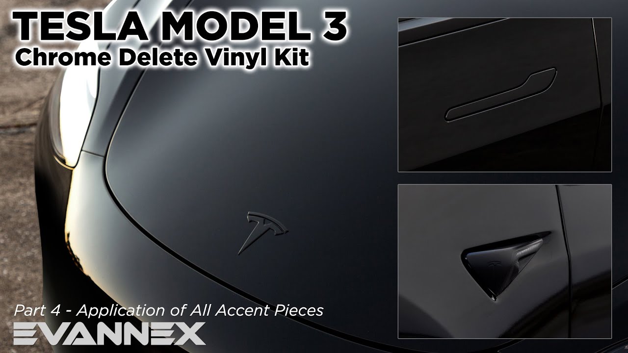 Tesla Model 3 CHROME DELETE VINYL KIT Installation: Part 4 Application ...