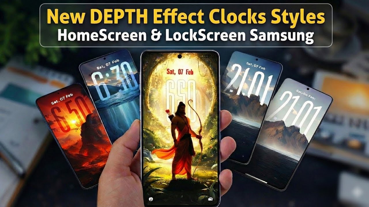 Samsung Free Depth Effect Lock Screen Clocks - YouTube