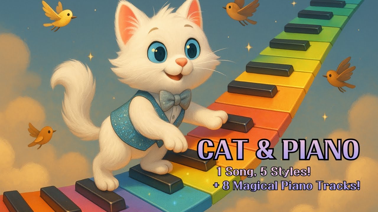 Cat & Piano | 1 Song in 4 Styles + 10 Magical Piano Tracks for Kids ...