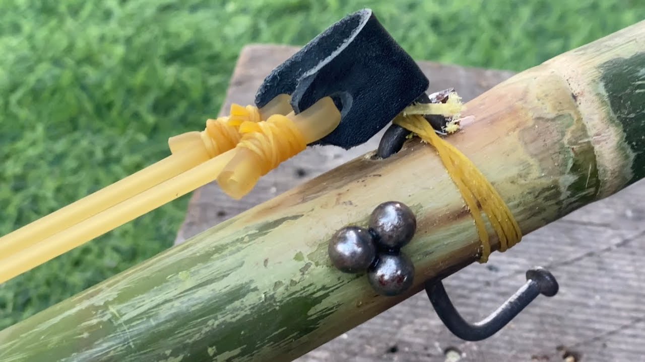 Unique slingshot design , trigger made of nails P2 - YouTube