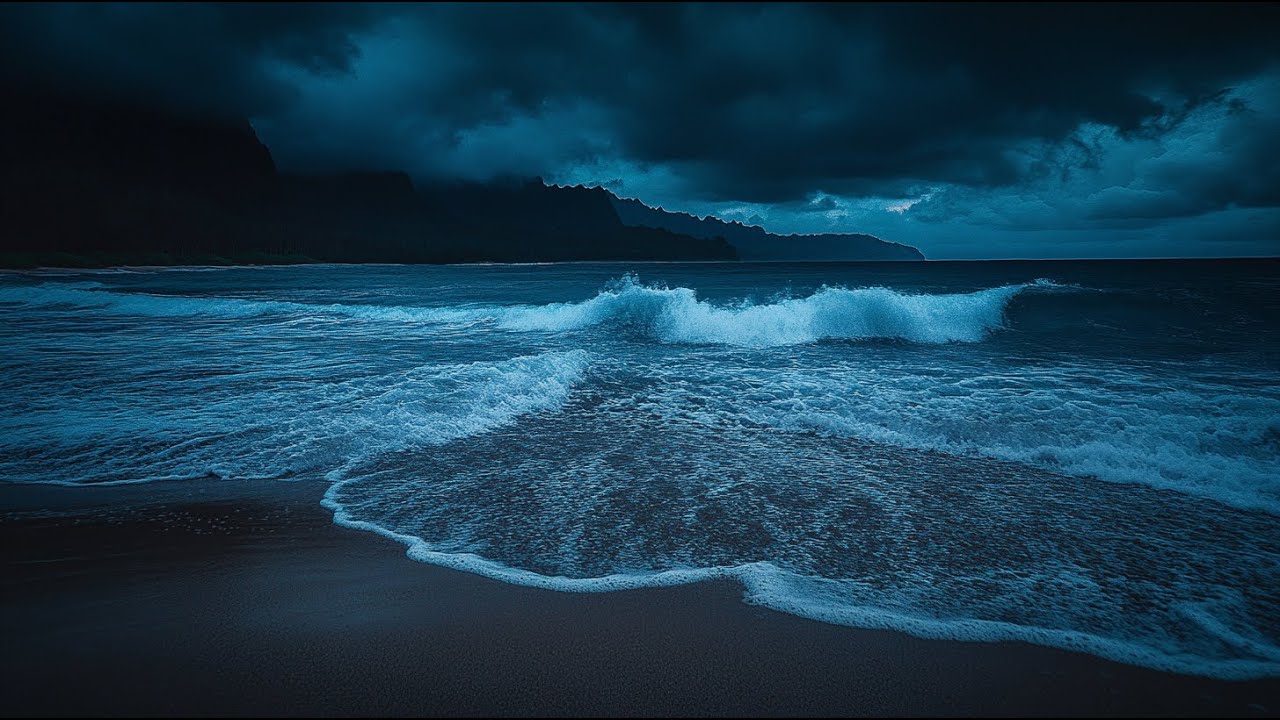 Tranquil Night Ocean Sounds 🌊 Sleep-Inducing Waves to Ease Fatigue and ...
