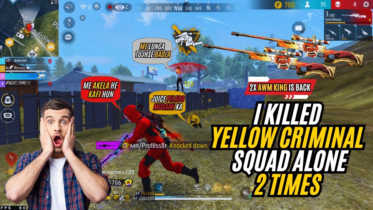 I Killed Yellow Criminal Squad 😨 2 Times in Single Game 🫡 Unstoppable ...