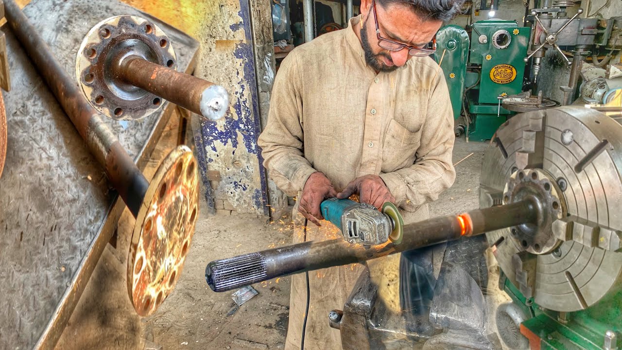 Repairing Broken Rear Axle || How To Rebuild Axle || Truck Axle Repair ...