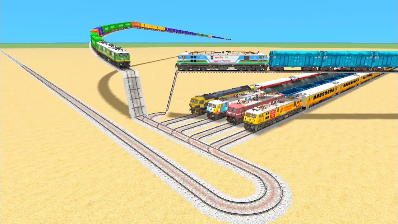 SAME ONE TRACK SIX TRACK UTRUN TRACKS CROS 😤TRAINS TWO FLY TRAIN SHARP ...