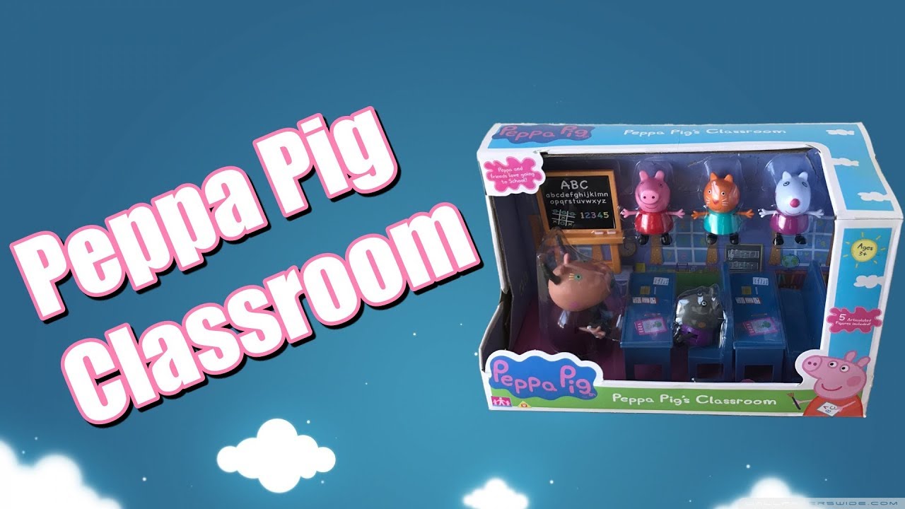 Peppa Pig Classroom Toy Set Unboxing With Animation - YouTube