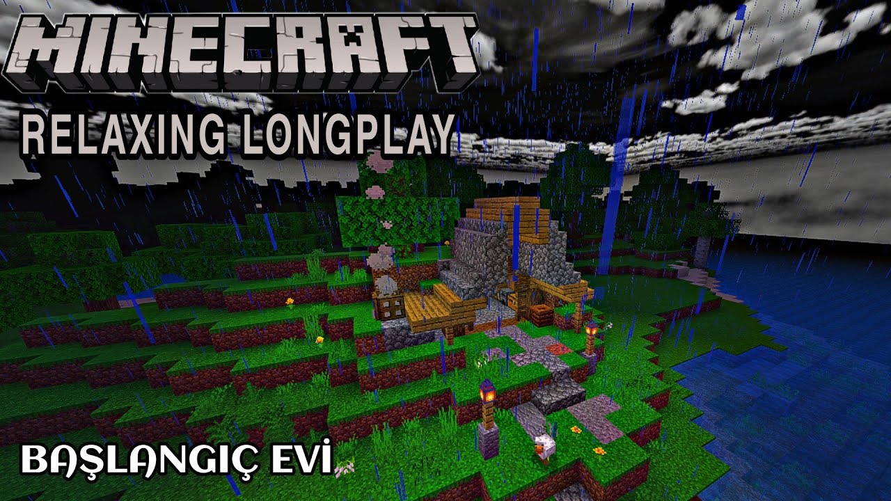 Minecraft Başlangıç Evi! Minecraft Relaxing Longplay 1 - Rainy Cliff ...