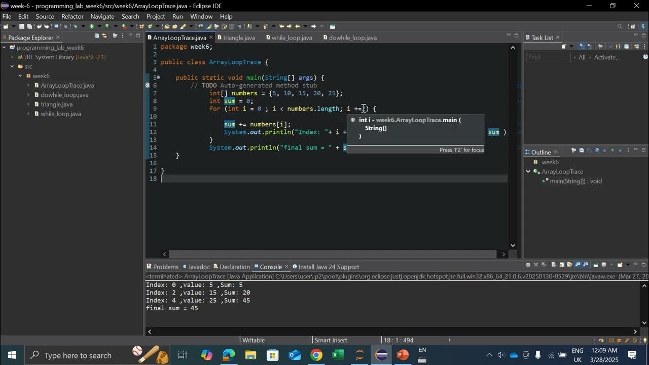 Question 1: Tracing a Loop with an Array I السؤال 1: تتبع حلقة باستخدام مصفوفة - YouTube