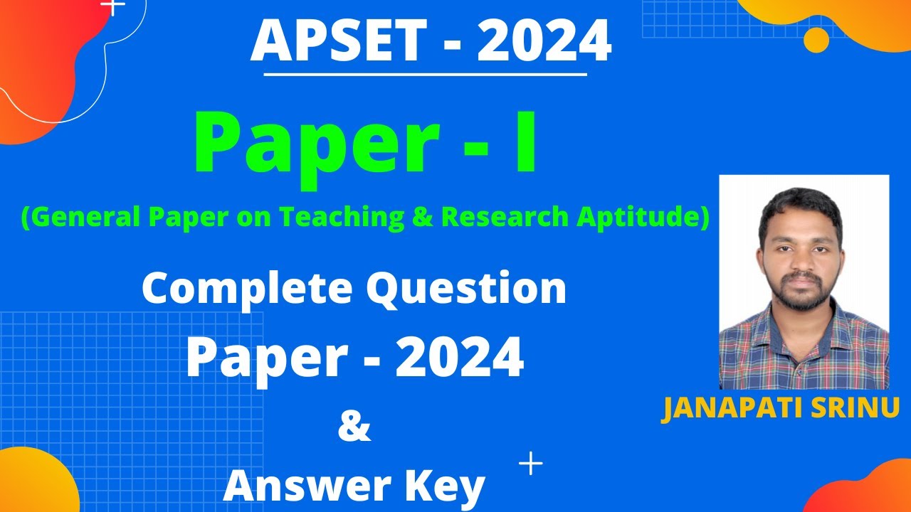APSET 2024 | APSET 2024 Previous Year Question Paper | APSET Paper with ...
