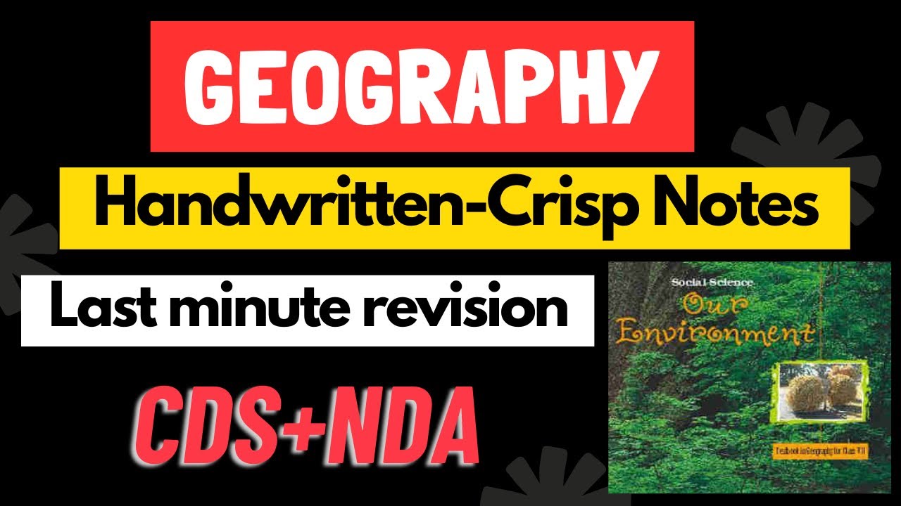 Part1#Geography//#handwritten notes//#lastminuterevision //cds+nda ...
