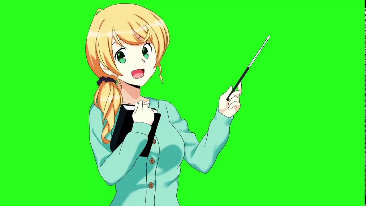🟢 Green Screen Teacher Anime Vocal Vtuber - YouTube