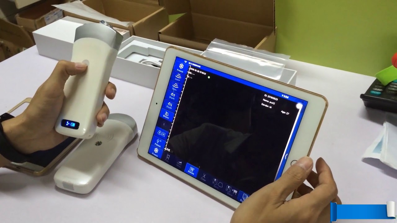 Wireless USG 128 Element Ultrasound Convex Probe MeCan Medical - YouTube