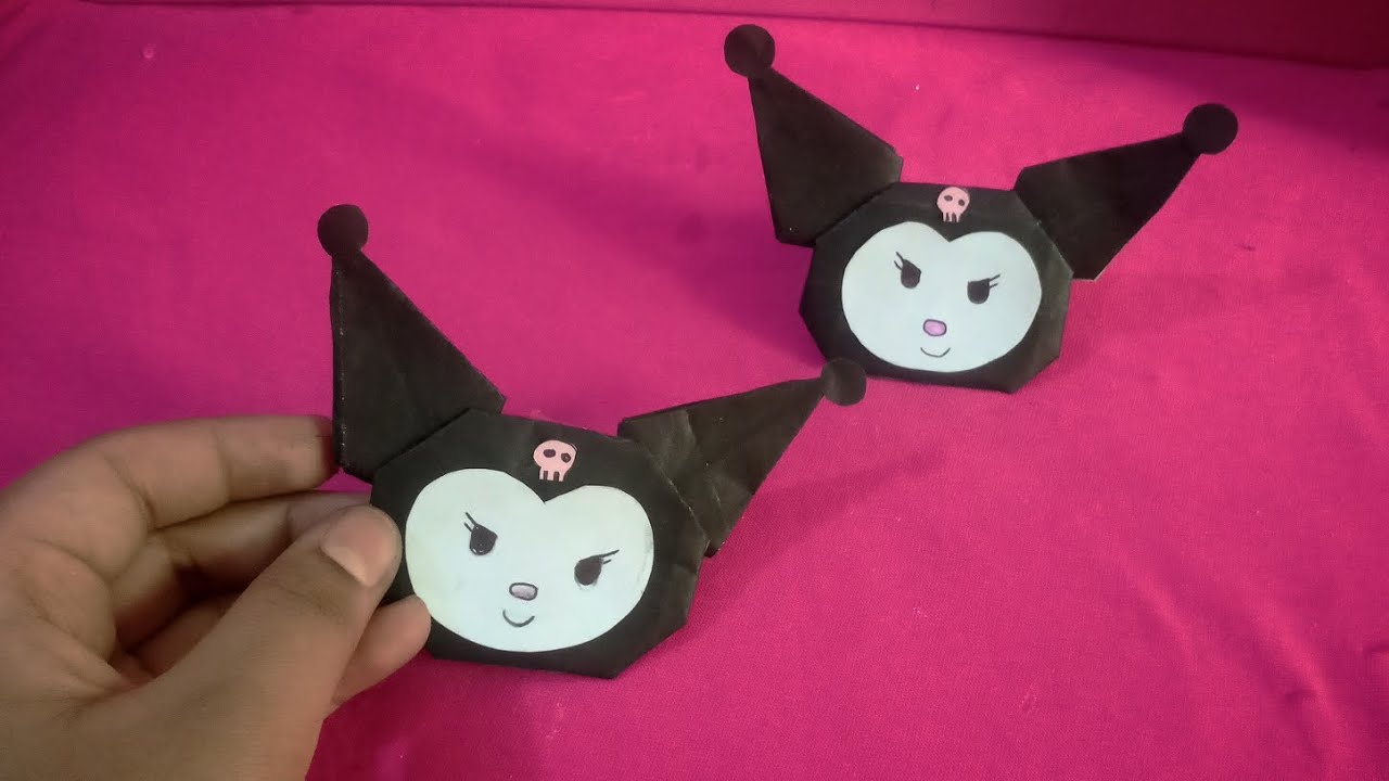 cute cute paper kuromi making/origami kuromi making/🧐🖤#easycraftideas # ...