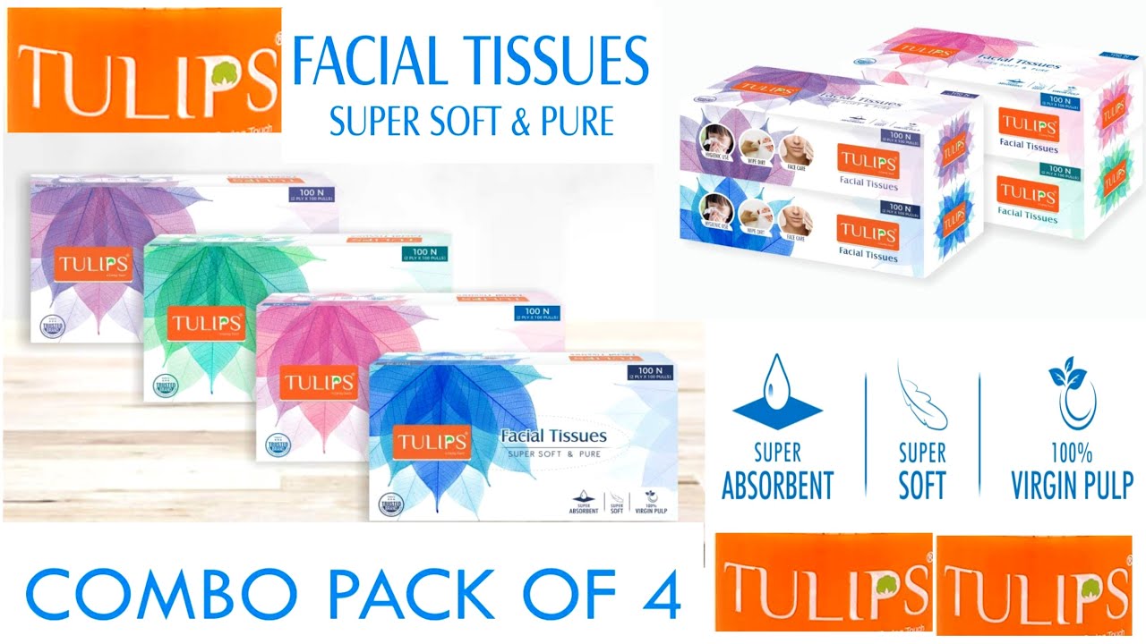 Tulips Facial Dry Tissue Paper (Pack of 4) - YouTube