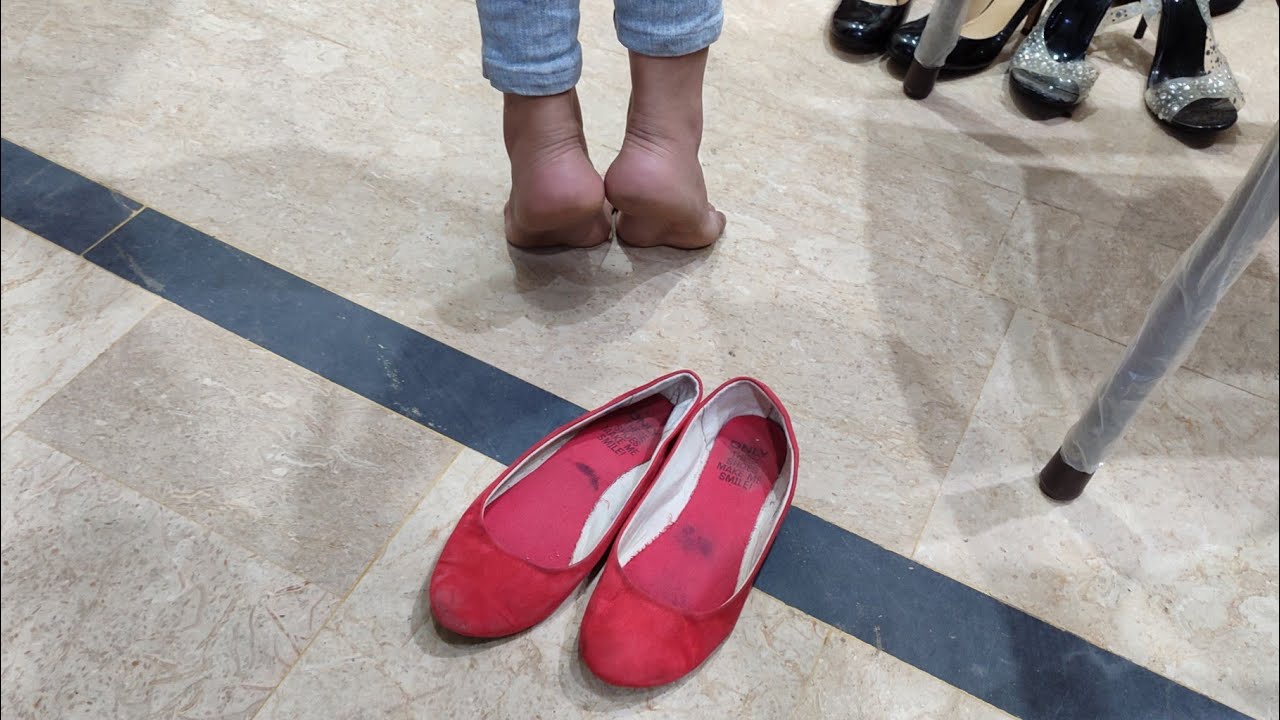 Dangling pink worn smelly flats - YouTube