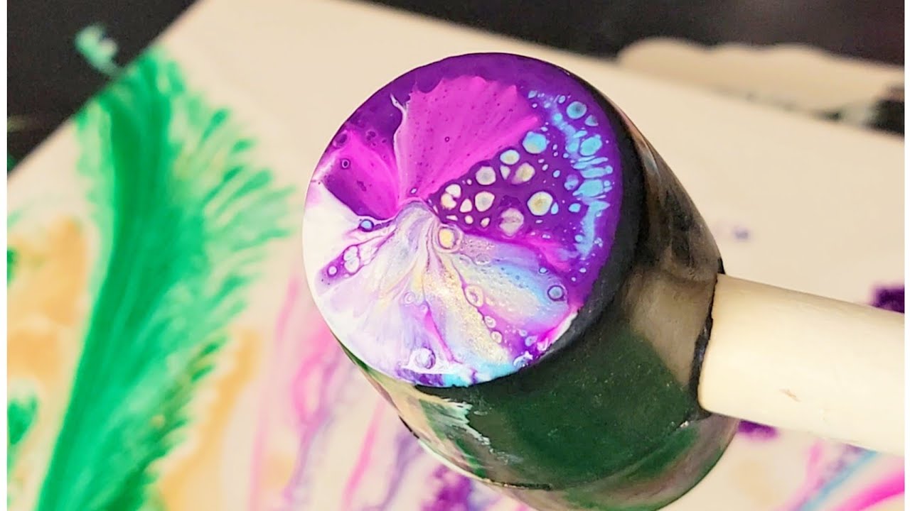 The Mallet Technique! Acrylic Pouring! Using Shells & Mallet For Design ...