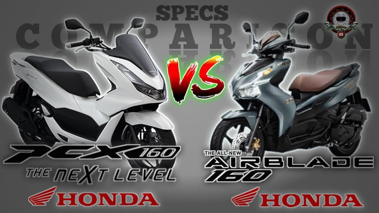 HONDA PCX 160 vs HONDA AIRBLADE 160 SPECS COMPARISON - YouTube