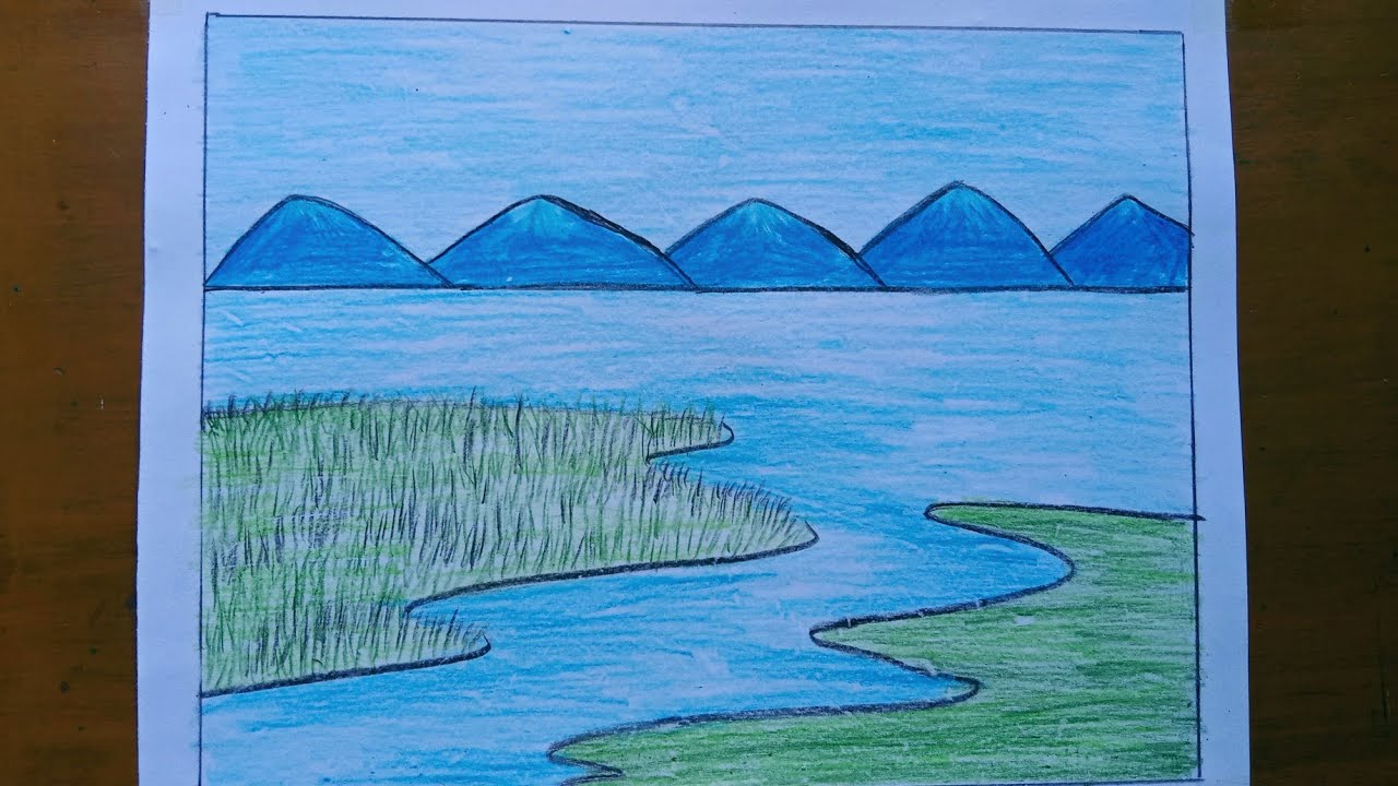 Very Easy Drawing //Easy Beautiful Mountain Drawing. - YouTube