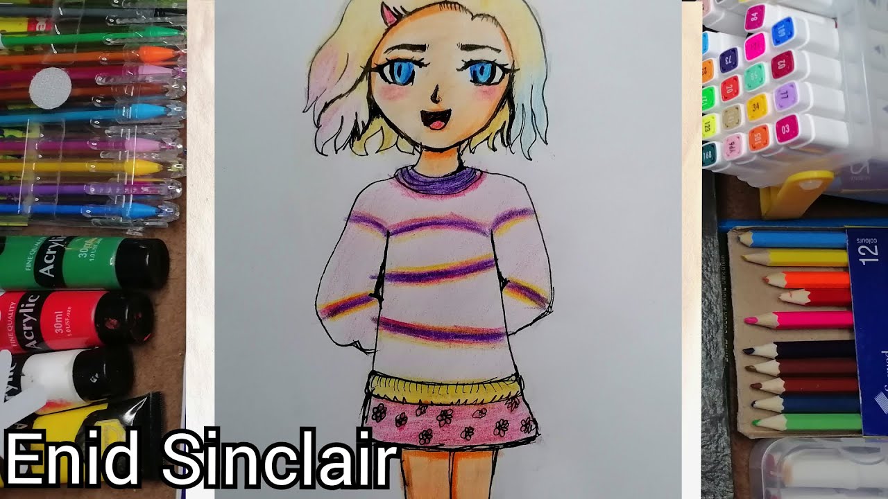 How to draw Enid Sinclair from Netflix series Wednesday| Wednesday ...