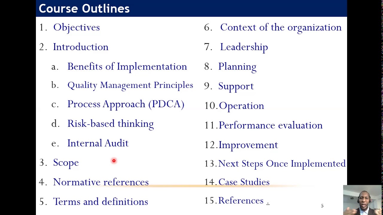 ISO 9001:2015 QMS - 0.2 Outlines - YouTube
