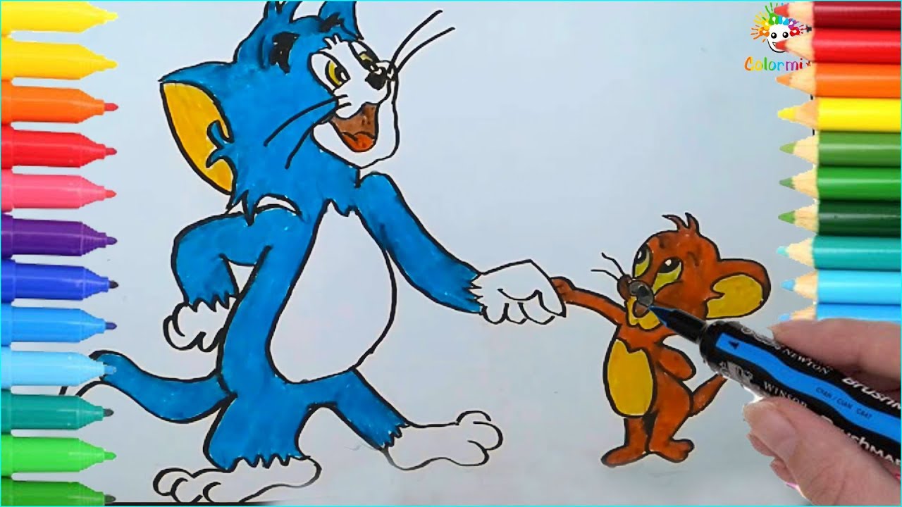 Drawing For Kids | How to draw Tom & Jerry for Baby Coloring book ...