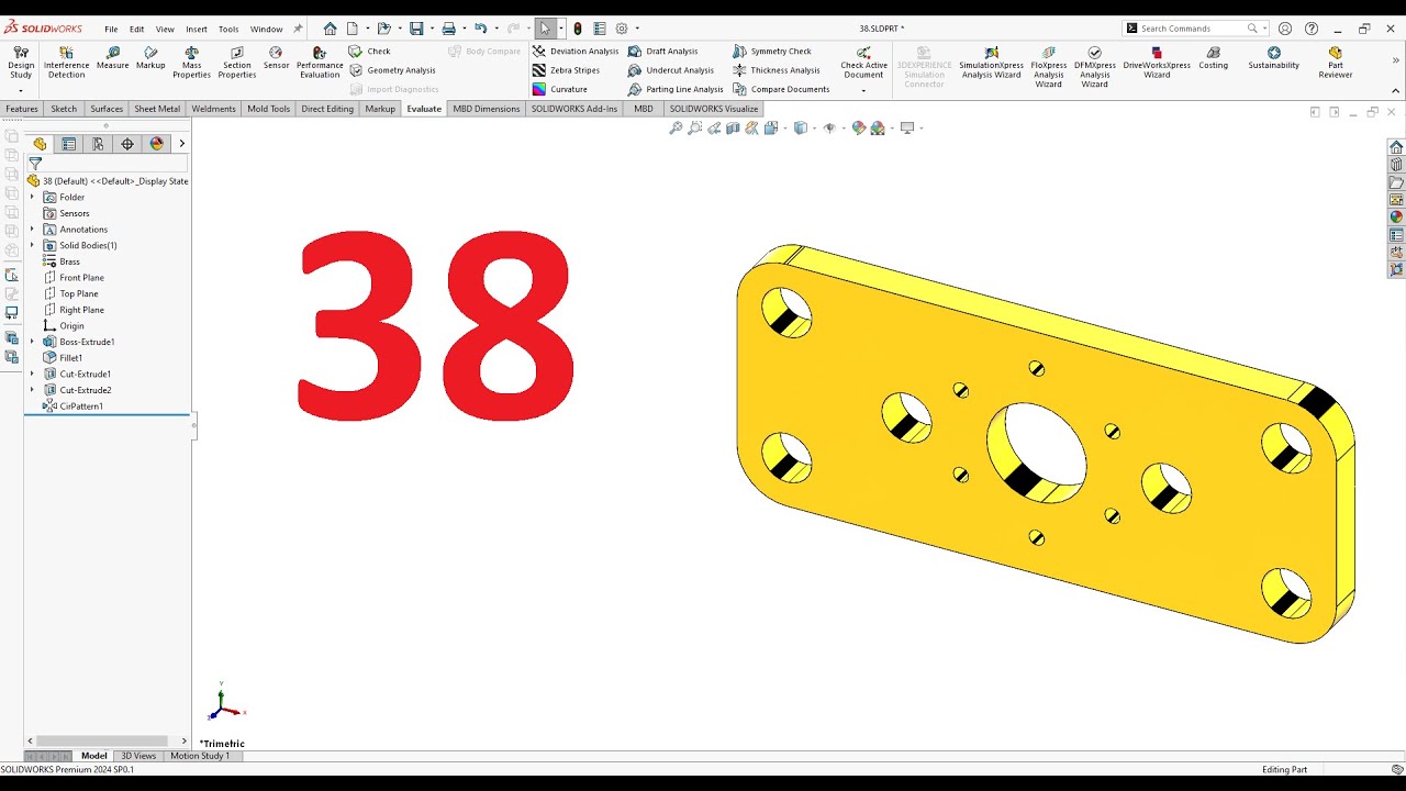 تمارين علي سوليدووركس 2024 || تمرين رقم 38- Solidworks Exercise 38 - YouTube