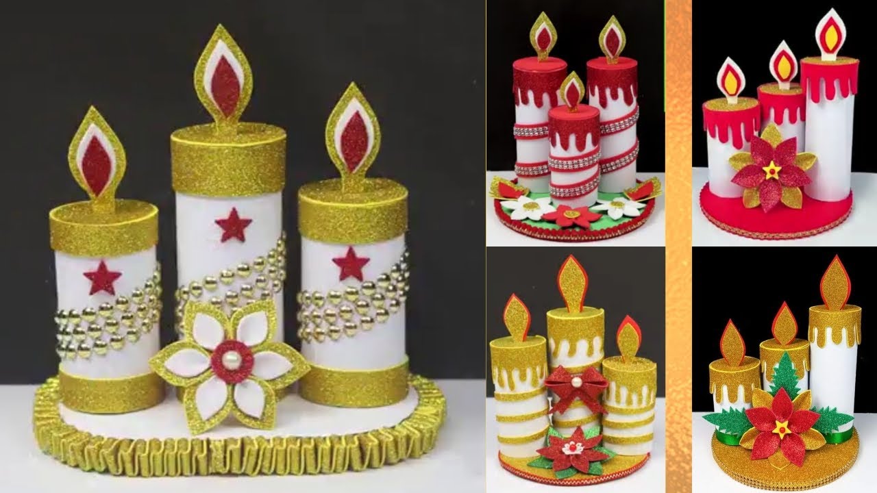 5 Easy Christmas Candle Ideas | DIY Christmas Candle | Christmas Craft ...