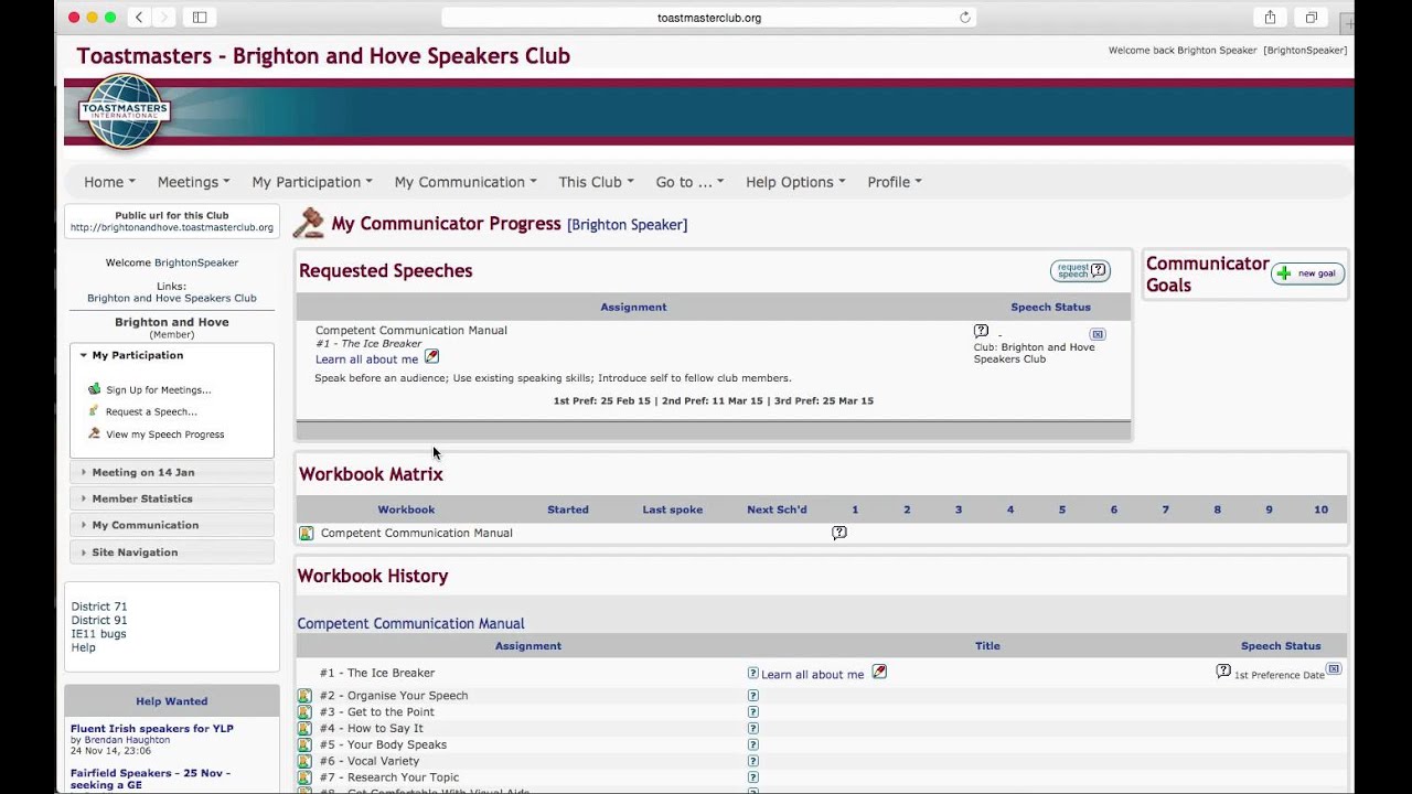 Toastmasters - EasySpeak - How to view progress charts - YouTube