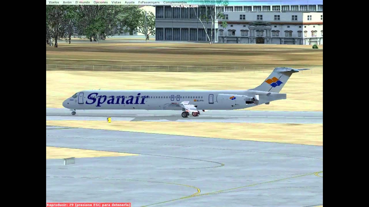fsx md-83 spanair aterrizando en foronda - YouTube
