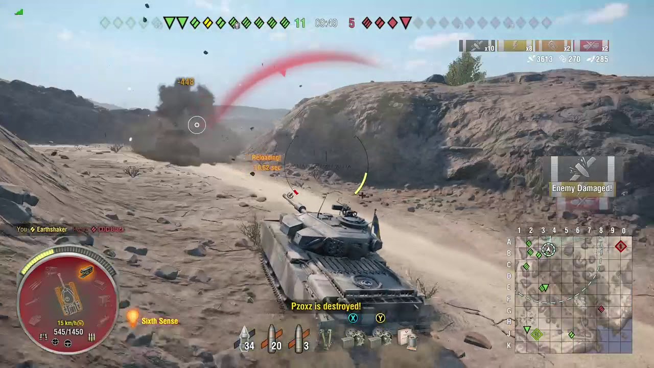 World of Tanks Console Earthshaker Strv 102 4 Kills - YouTube