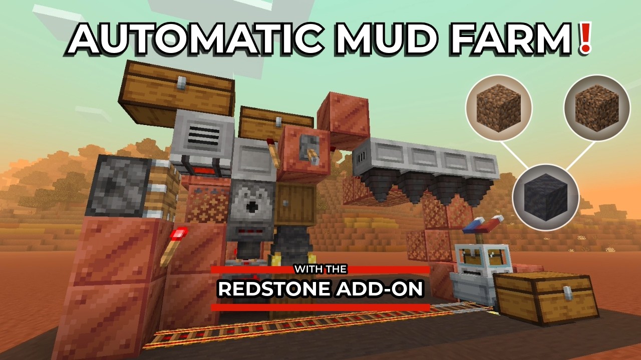 Automatic Mud Farm with the Redstone Add-On - YouTube
