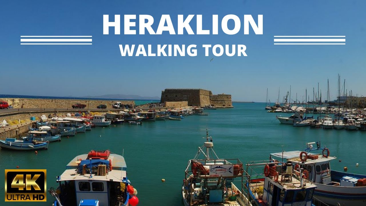 Heraklion Greece - 4K Virtual Walking Tour, City Center - YouTube