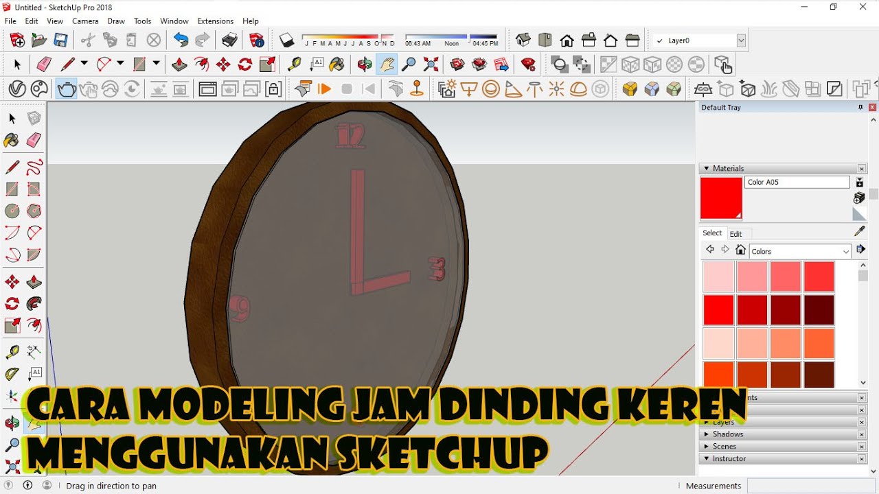 Cara Membuat | Modeling Jam dinding | Menggunakan Skethup - YouTube