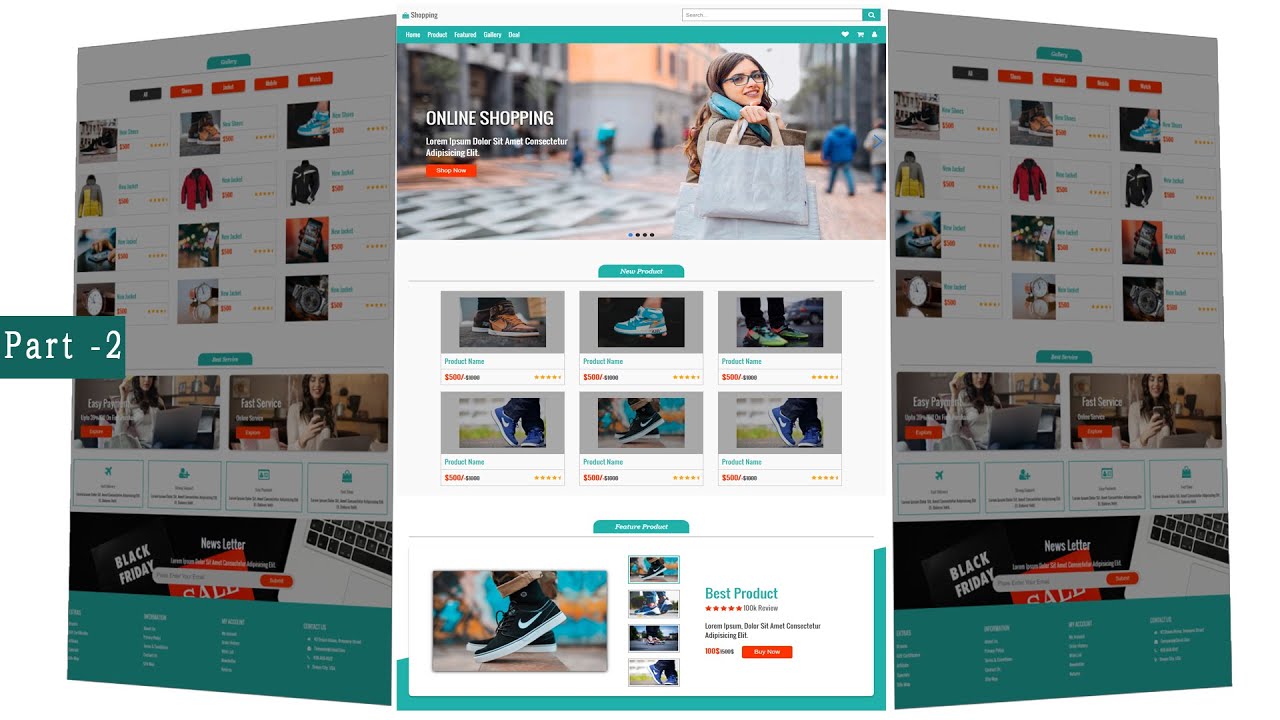 2 How To Make Complete Responsive E Commerce Website Part 2 Youtube