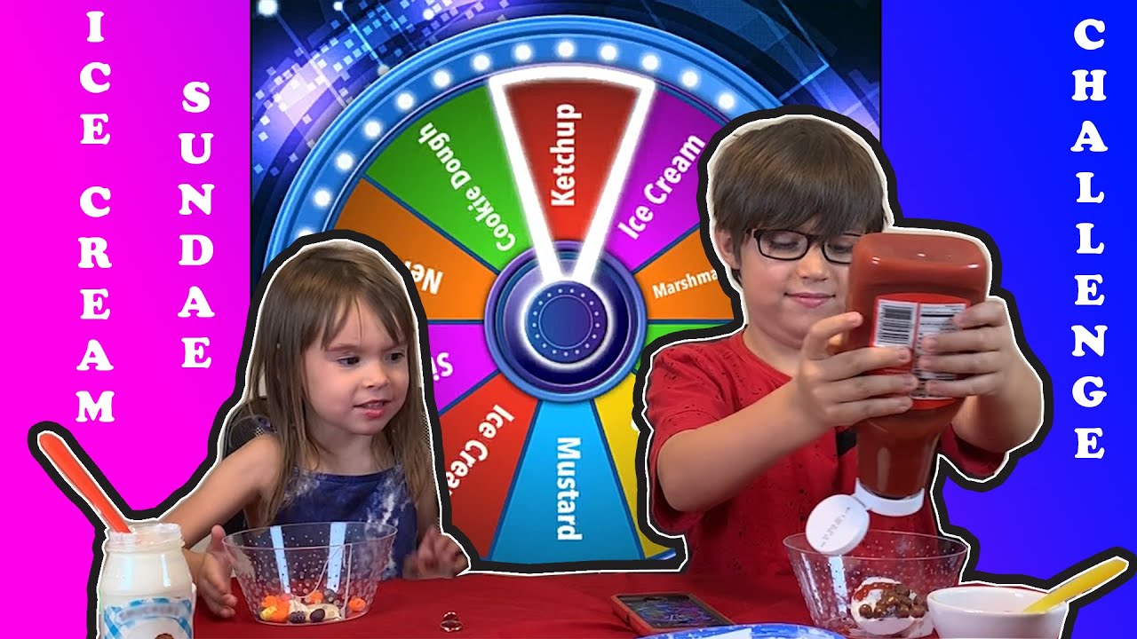 MYSTERY SPINNING WHEEL OF ICE CREAM SUNDAE CHALLENGE - YouTube