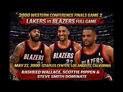 2000 Lakers vs Trail Blazers NBA Playoffs WCF Game 2 | RASHEED WALLACE & PIPPEN | 5-22-00 FULL GAME