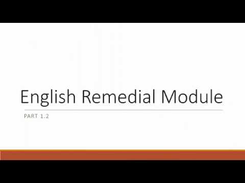 English Remedial Module Part 1 (continuation) - YouTube